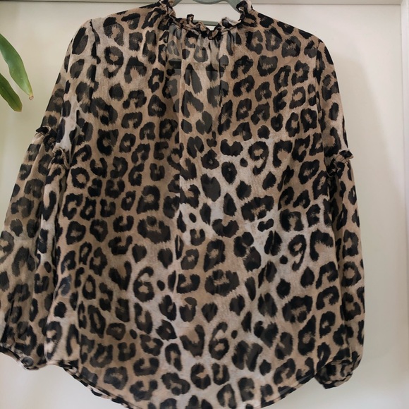 Banana Republic | Tops | Banana Republic Leopard Print Chiffon Blouse ...